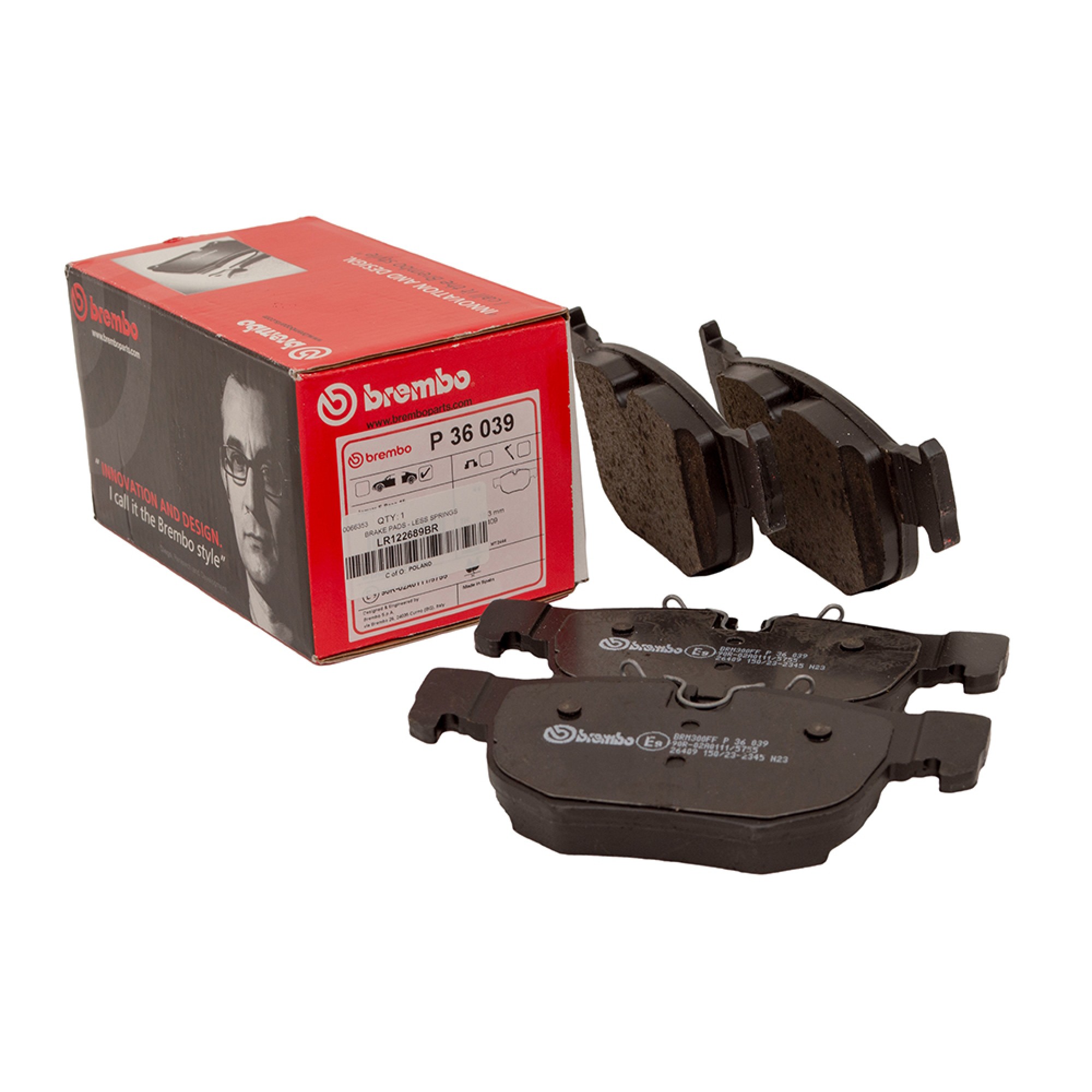 LR122689BR - Brembo Range Rover Velar 5.0L Rear Brake Pads
